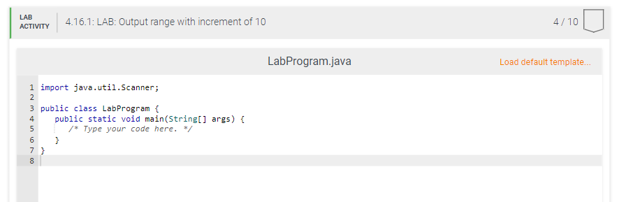 Solved 4.16 LAB: Output range with increment of 10 Write a | Chegg.com