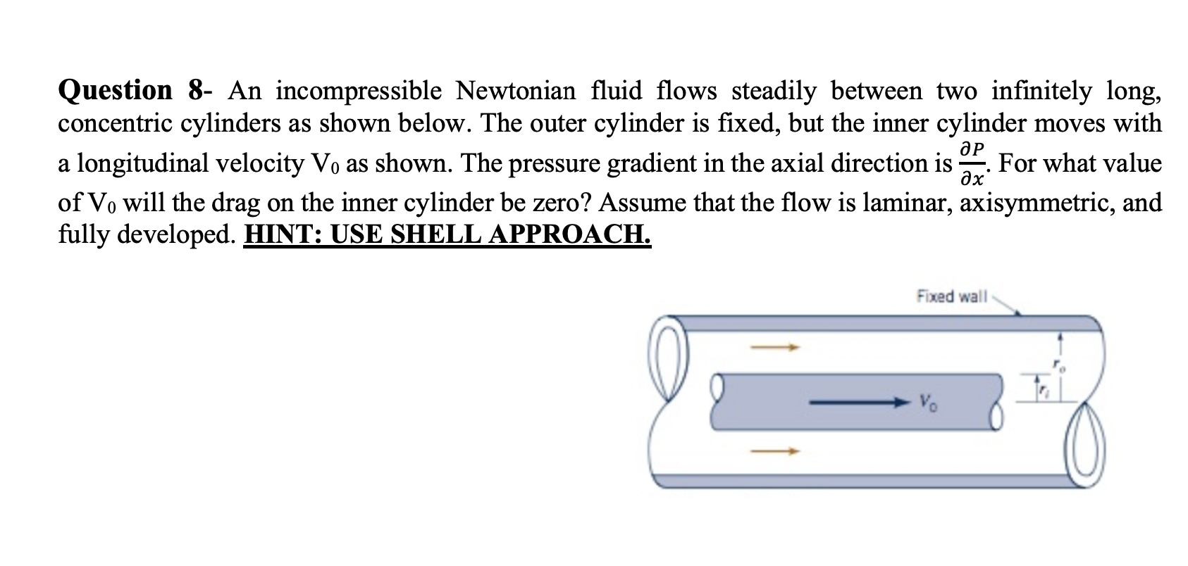 Solved An incompressible Newtonian fluid flows steadily | Chegg.com