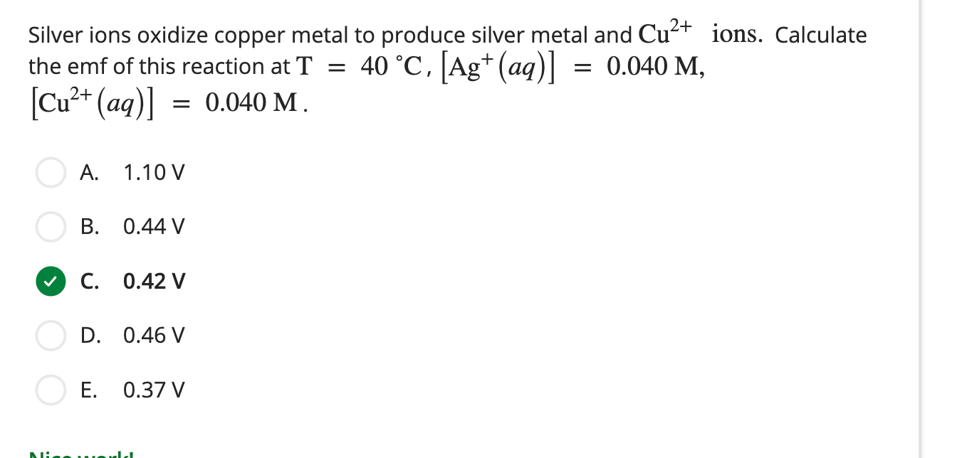 Solved Silver ions oxidize copper metal to produce silver | Chegg.com