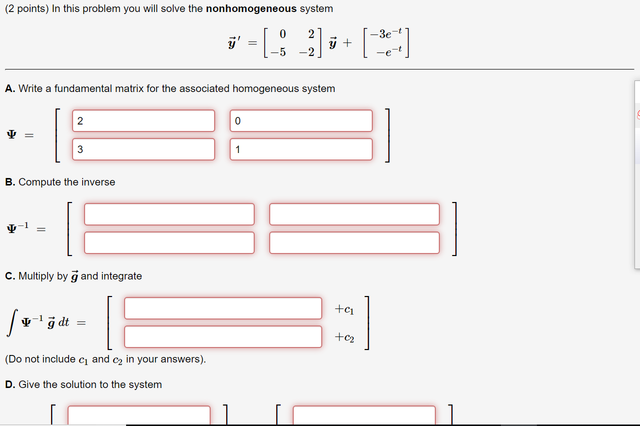 In this problem you will solve the nonhomogeneous | Chegg.com