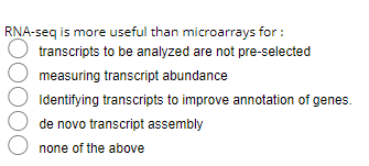 Solved RNA-seq is more useful than microarrays for: | Chegg.com
