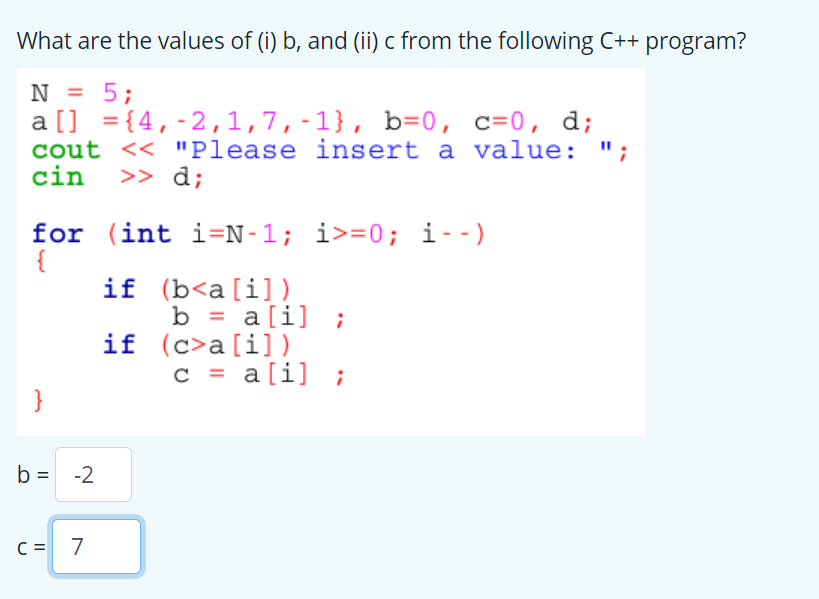 Solved What are the values of (i) ﻿b, ﻿and (ii) ﻿c from the | Chegg.com