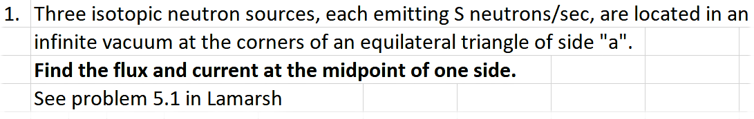 Solved 1. Three isotopic neutron sources, each emitting S | Chegg.com