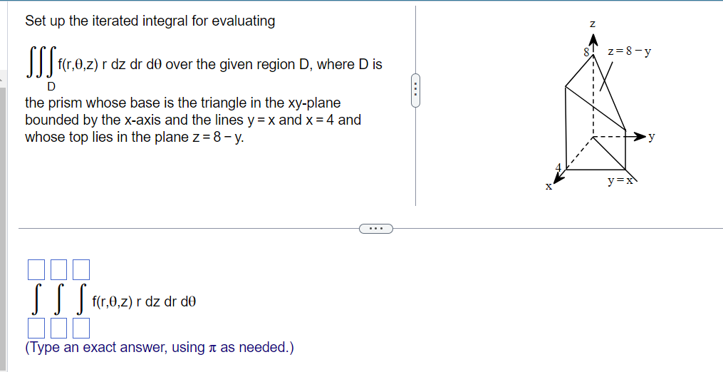 Solved Set up the iterated integral for evaluating | Chegg.com