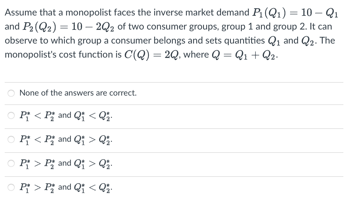 Solved Assume that a monopolist faces the inverse market | Chegg.com