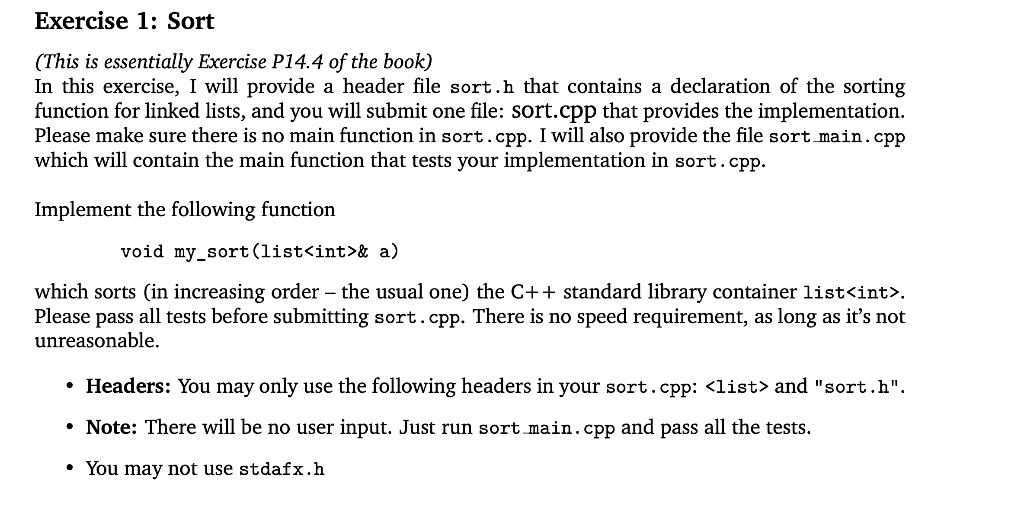 Solved pls use c++ and create a new file called sort.cpp. | Chegg.com