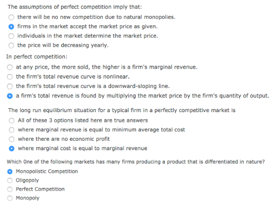 Solved The assumptions of perfect competition imply that O | Chegg.com