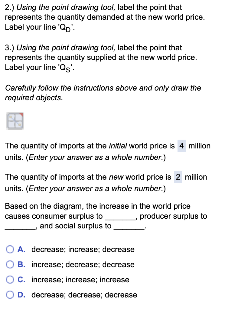 2.) Using the point drawing tool, label the point | Chegg.com