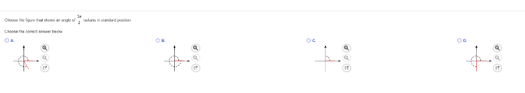 Solved Choose the figure that shows an angle of 3pi/2 | Chegg.com