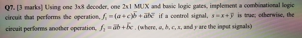 Solved Q6 2 Marks Implement The Following Function Using 5610