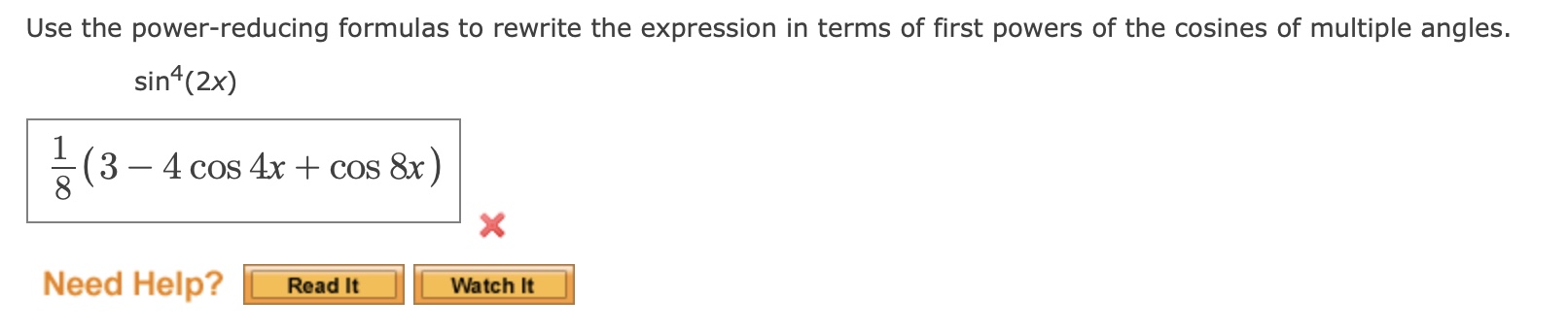 Use the power-reducing formulas to rewrite the | Chegg.com