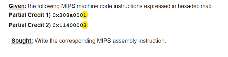 Solved Given: the following MIPS machine code instructions | Chegg.com