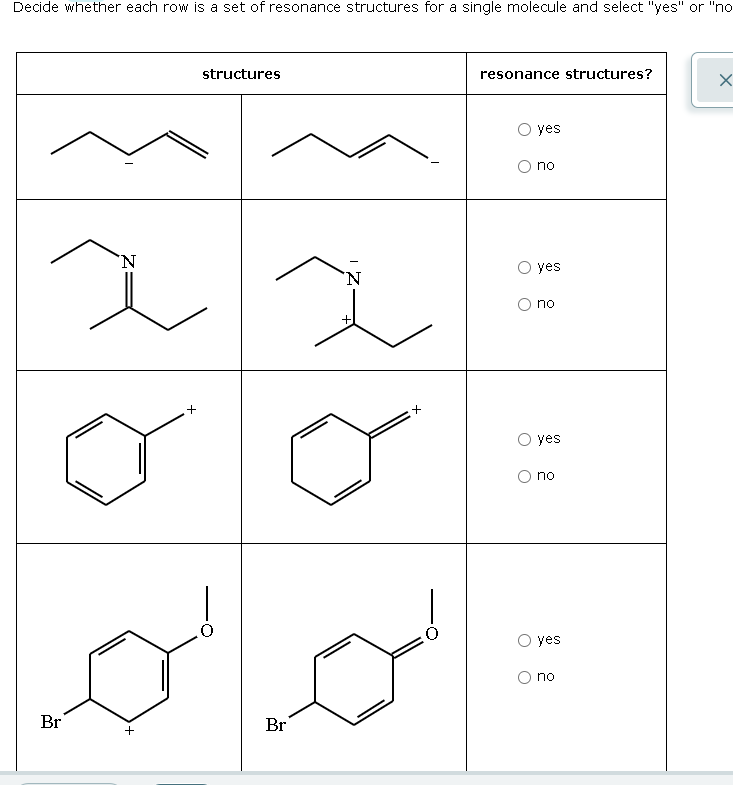 Solved Decide Whether Each Row Is A Set Of Resonance