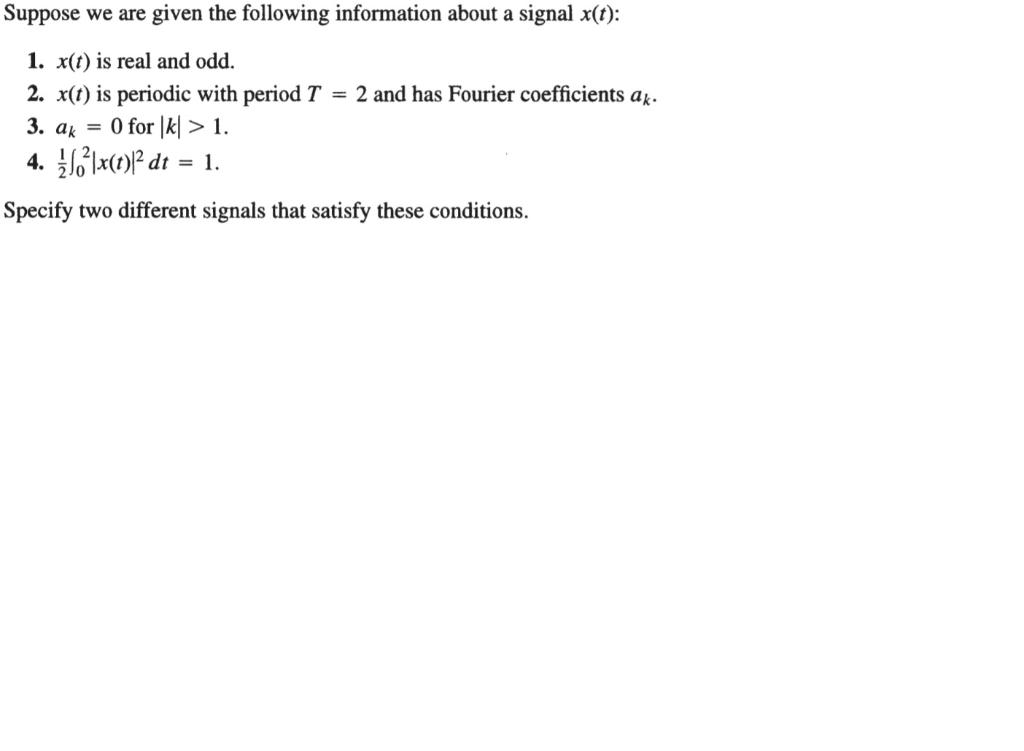 Solved Suppose We Are Given The Following Information About 