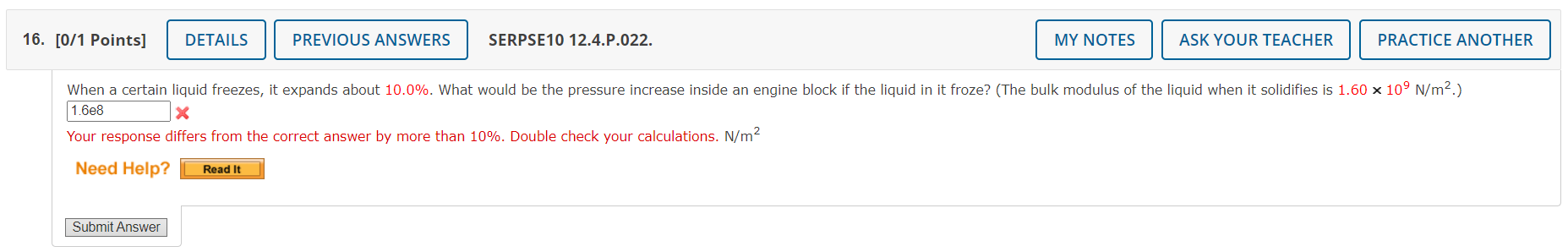 Solved the answer is not 1.6*10^8[0/1 | Chegg.com