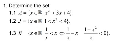Solved 1. Determine the set: \\[ \\begin{array}{l} 1.1 | Chegg.com