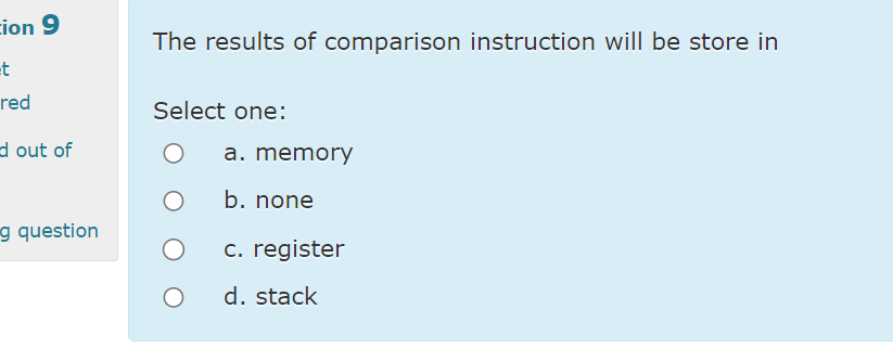 Solved The results of comparison instruction will be store | Chegg.com