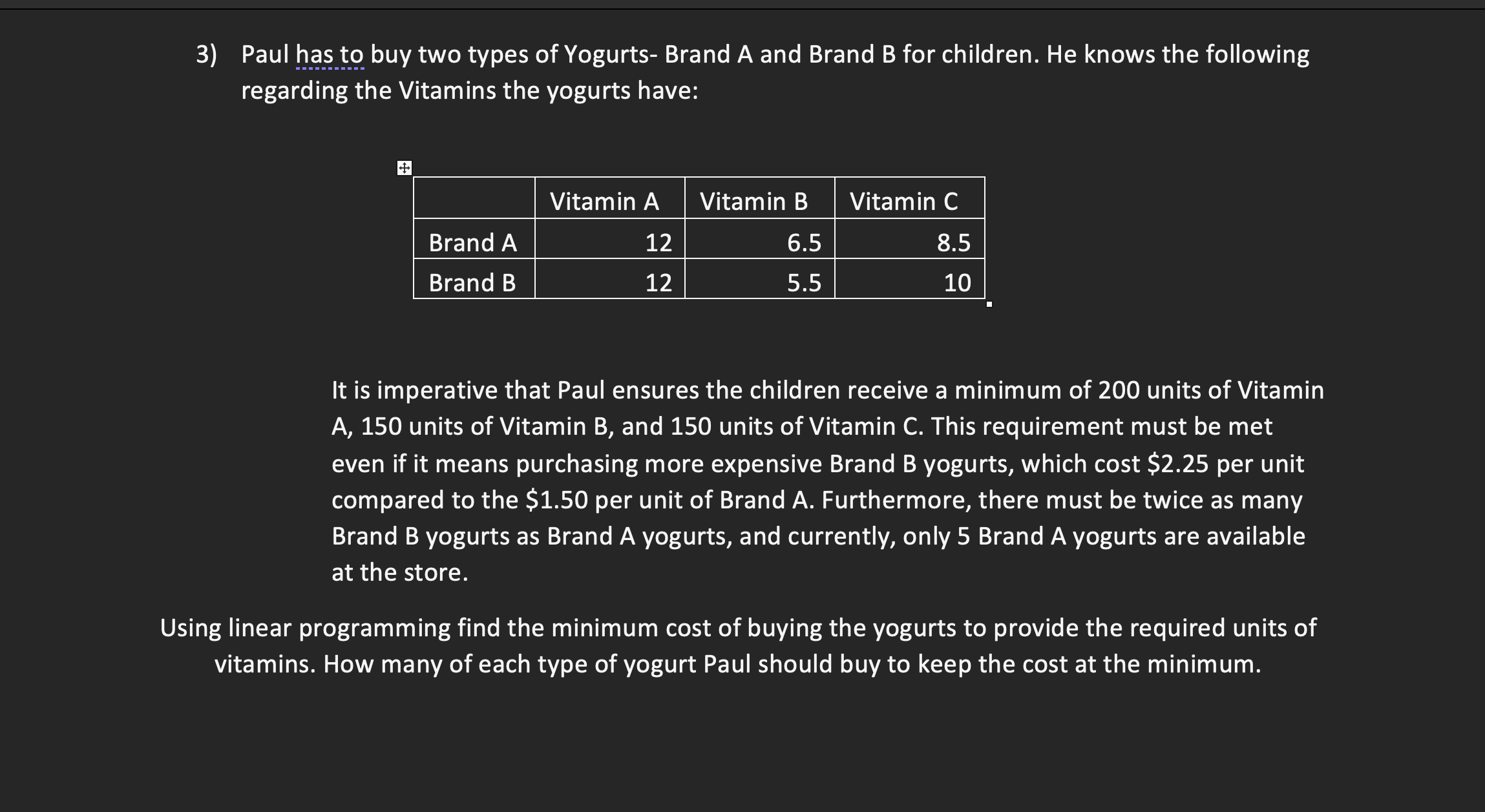 1. Radiant requires cargo planes for the | Chegg.com