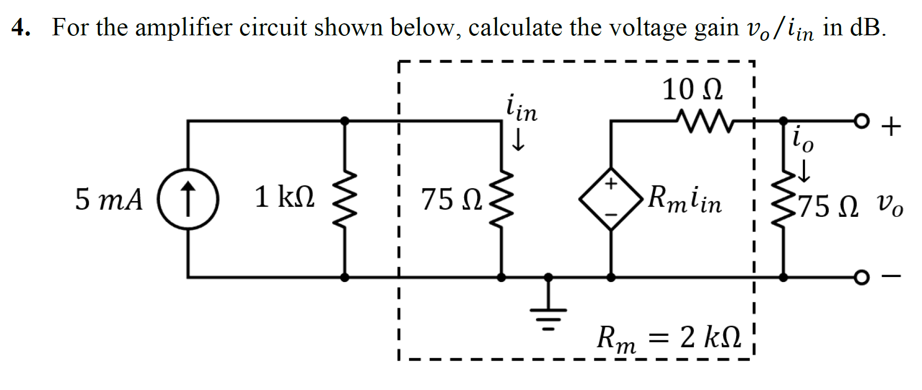 Solved For the amplifier circuit shown below, calculate the | Chegg.com