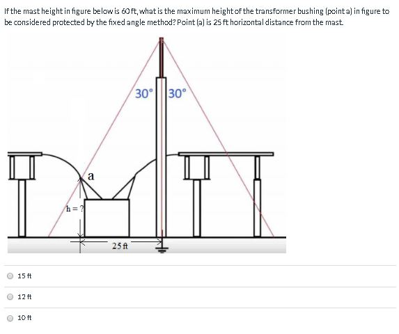 Two lightning mast protect the shaded a rea shown | Chegg.com