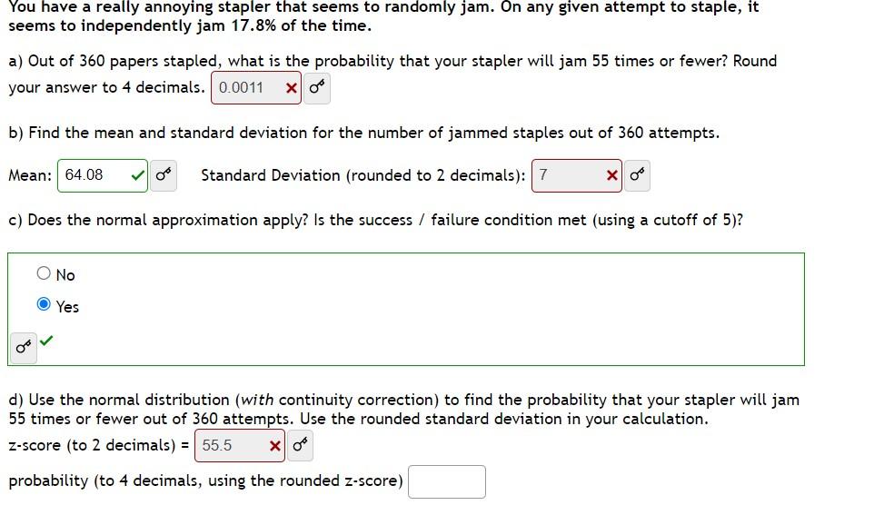 Solved You have a really annoying stapler that seems to | Chegg.com