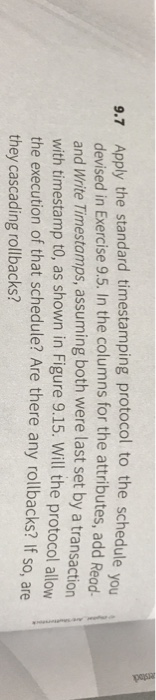 9.7 Apply the standard timestamping protocol to the | Chegg.com