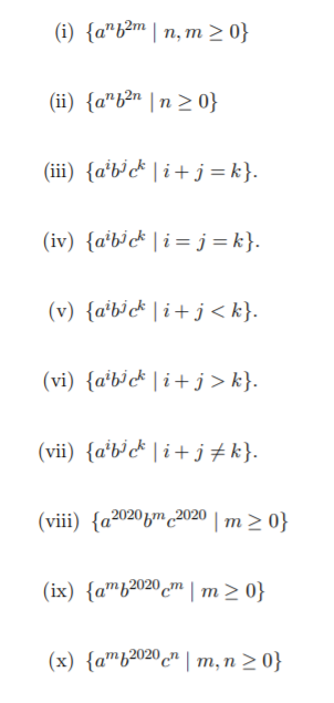 Solved Provide which language is regular, (context-free, | Chegg.com