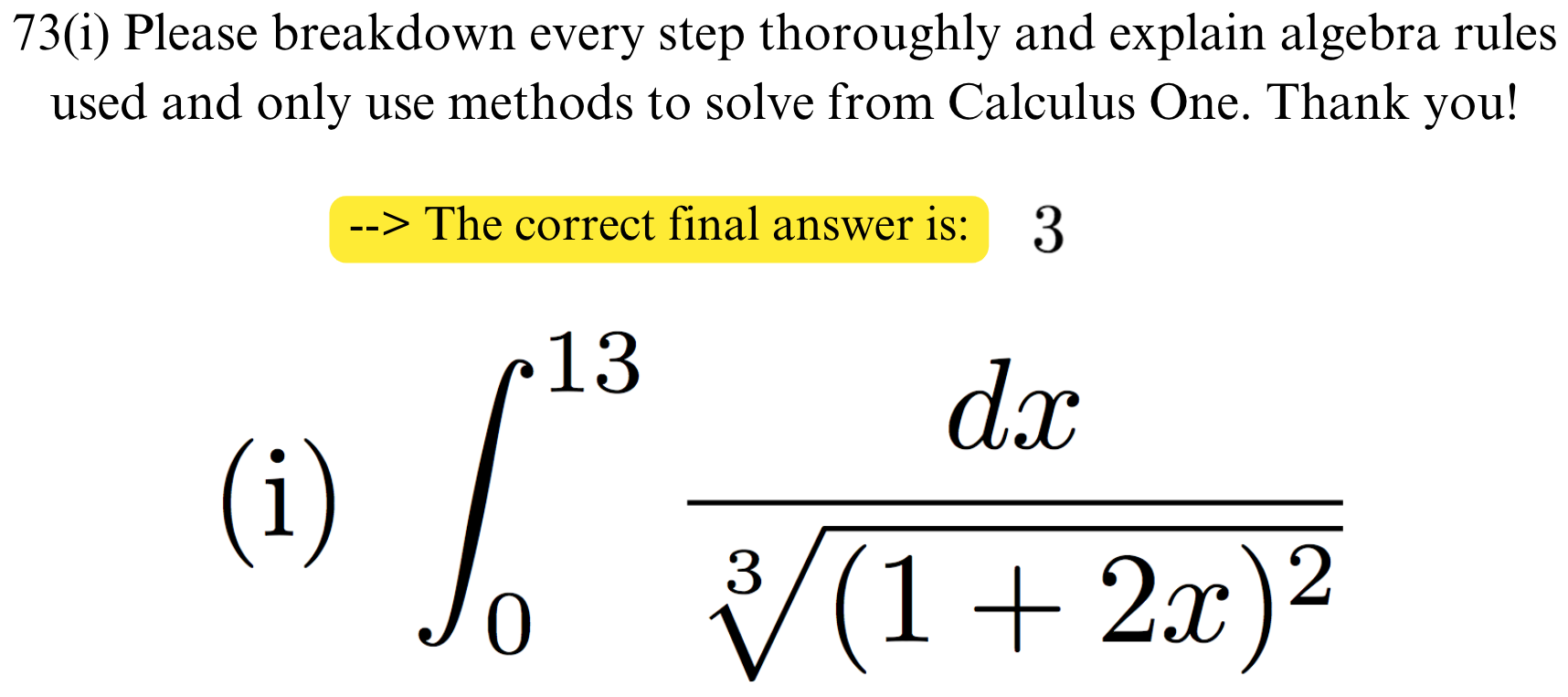 Solved 73(i) Please breakdown every step thoroughly and | Chegg.com