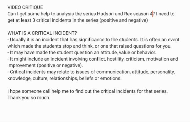 Solved VIDEO CRITIQUE Can I get some help to analysis the | Chegg.com