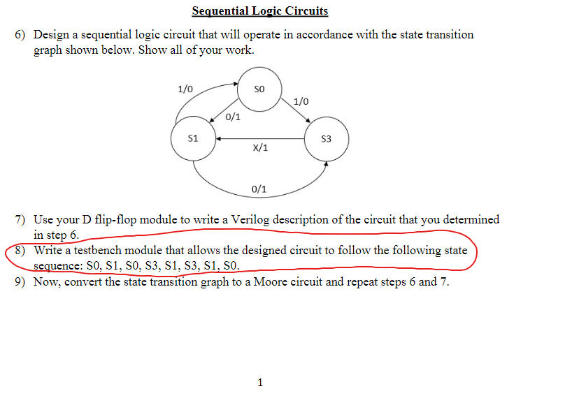 Solved Sequential Logic Circuits 6) Design a sequential | Chegg.com