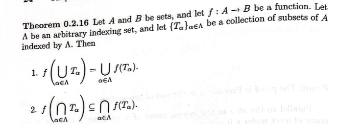Solved Theorem 0.2.16 Let A and B be sets, and let f:A→B be | Chegg.com