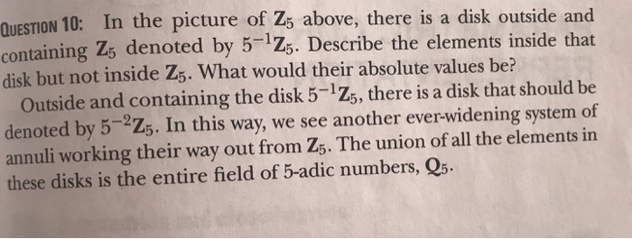 Solved 8.4. THE P-ADIC NUMBERS 0,5-1z 4+52. 2+5Z o 522 3+5Z5 | Chegg.com