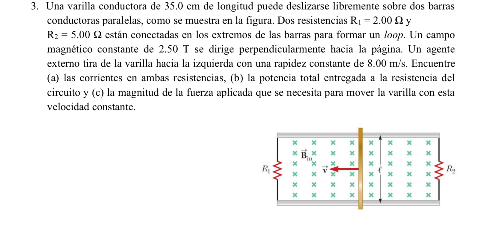 Solved A 35.0 cm long conductive rod can slide freely on two | Chegg.com