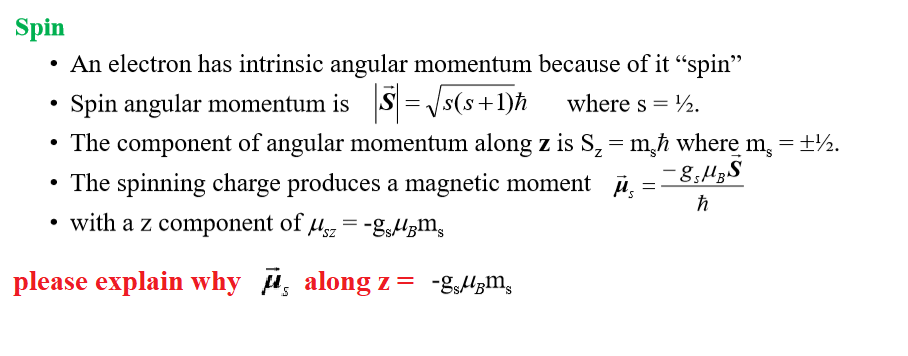 Solved Spin An electron has intrinsic angular momentum | Chegg.com