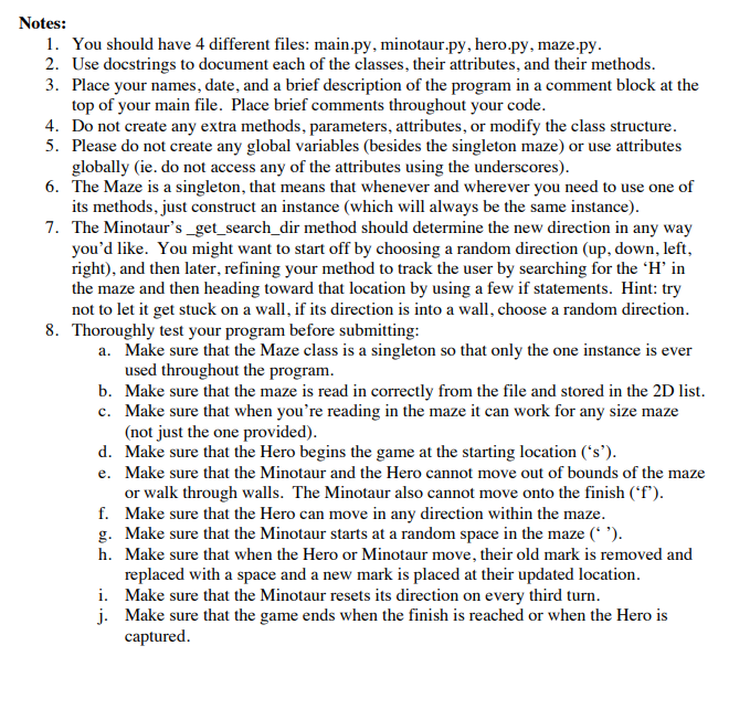 Solved Minotaur's Maze Create a program that allows the user | Chegg.com