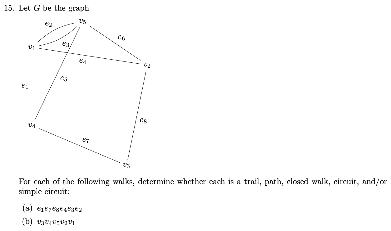 Solved 15. Let G be the graph For each of the following | Chegg.com