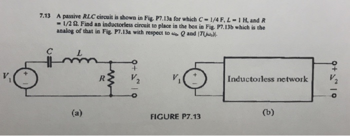 Solved A passive RLC circuit is shown in Fig P7.13a for | Chegg.com