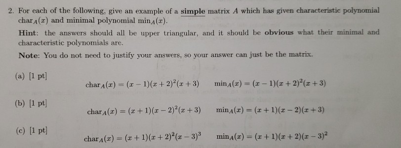 Solved 2. For each of the following, give an example of a | Chegg.com