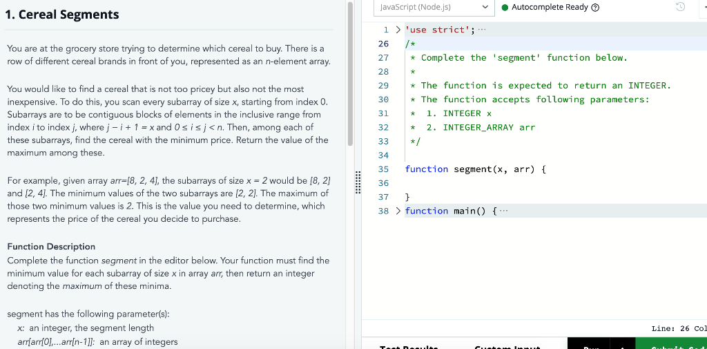 Solved JavaScript (Node.js) Autocomplete Ready 1. Cereal | Chegg.com