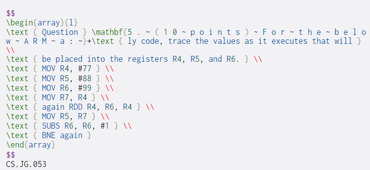 Solved $$ \begin{array}{1} \text { Question } \mathbf{5. - | Chegg.com