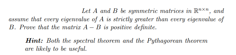 Solved Let A and B be symmetric matrices in Rn×n, and assume | Chegg.com