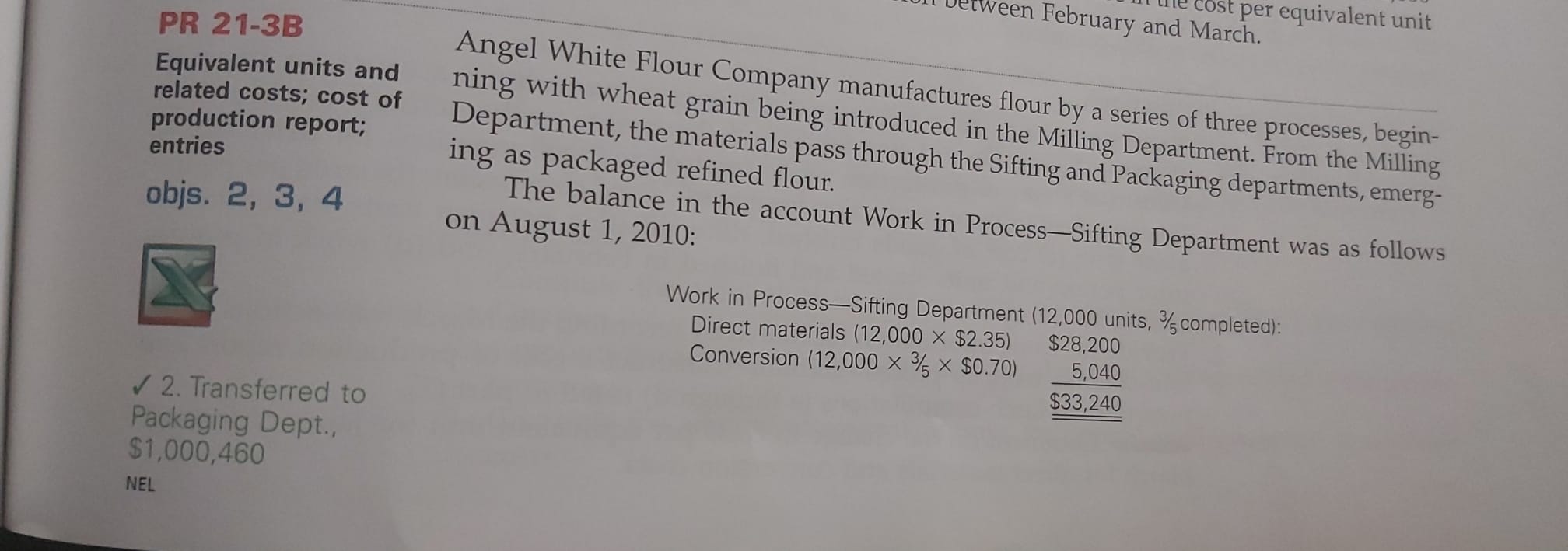 Solved PR 21-3B Equivalent units and related costs; cost of | Chegg.com