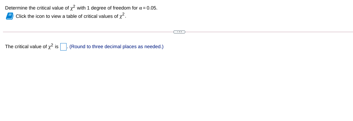 Solved Determine the critical value of x2 with 1 degree of | Chegg.com