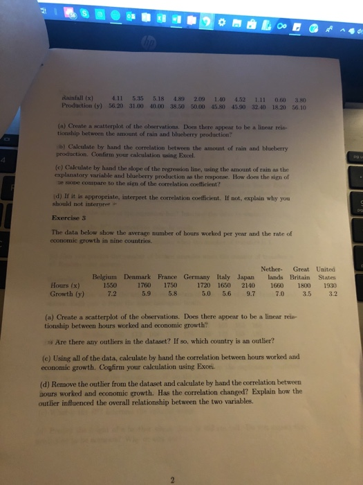 Solved Exercise 1 The data below represent the highway and | Chegg.com