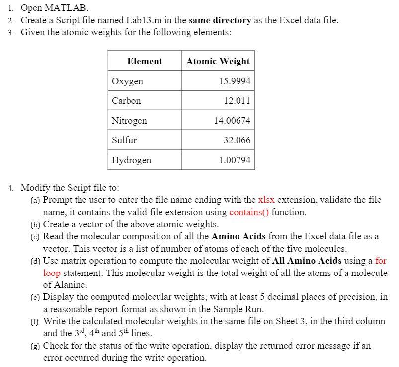 Solved 1 Open Matlab 2 Create A Script File Named Lab13m 6593