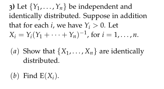 Solved 3) Let {Y1,…,Yn} be independent and identically | Chegg.com