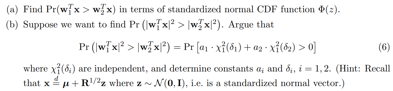 Solved Let x ∼ N (µ, R) and consider two filter outputs: | Chegg.com