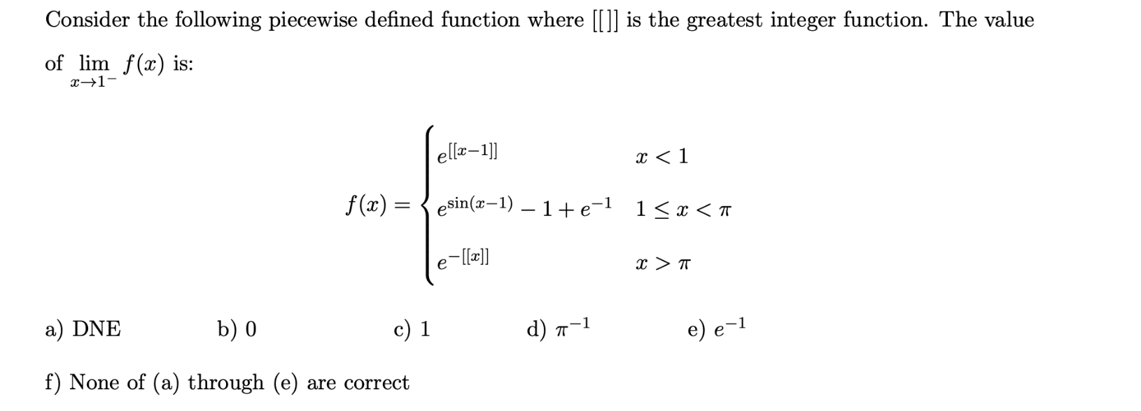 Solved Consider the following piecewise defined function | Chegg.com