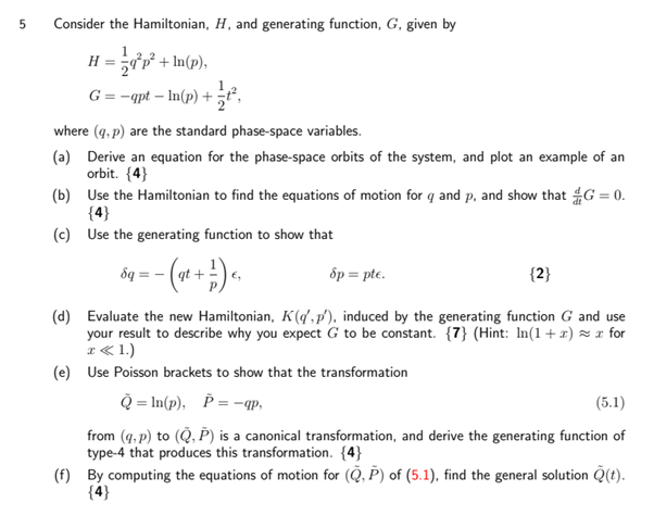 Solved Consider the Hamiltonian, \\( H \\), and generating | Chegg.com