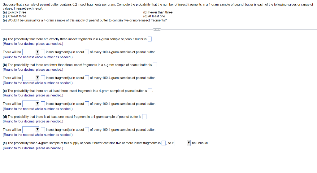 Solved values. Interpret each result. (a) Exactly three (b) | Chegg.com
